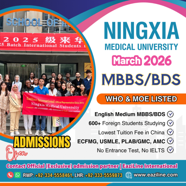 MBBS in China 2027, March intake Universities Fee Structure – EAZILINE ...